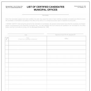 Tally Sheets - Election Supplies - Municipal World