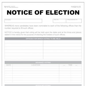Tally Sheets - Election Supplies - Municipal World