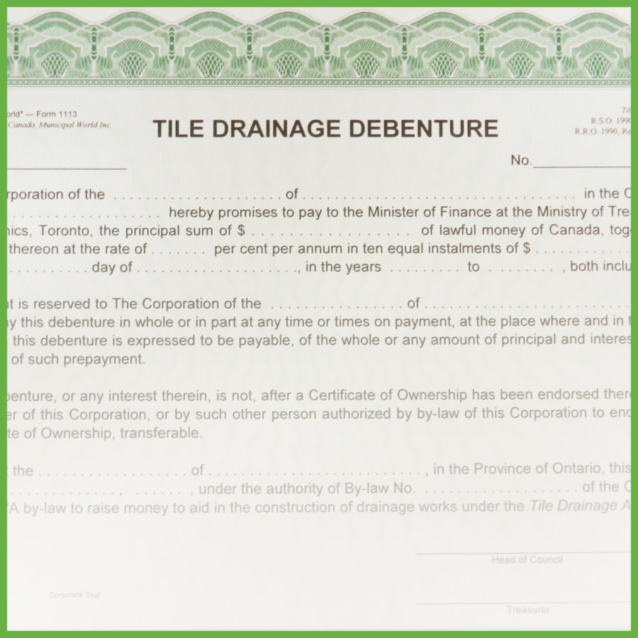 Tile Drainage Debenture - Form 4